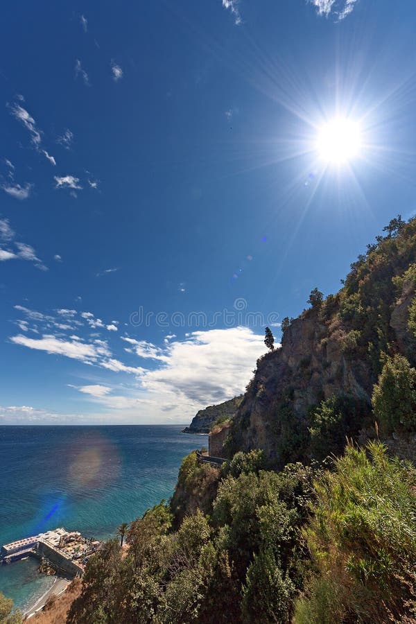 Path over the sea stock image. Image of flare, tree, cliffs - 30005175