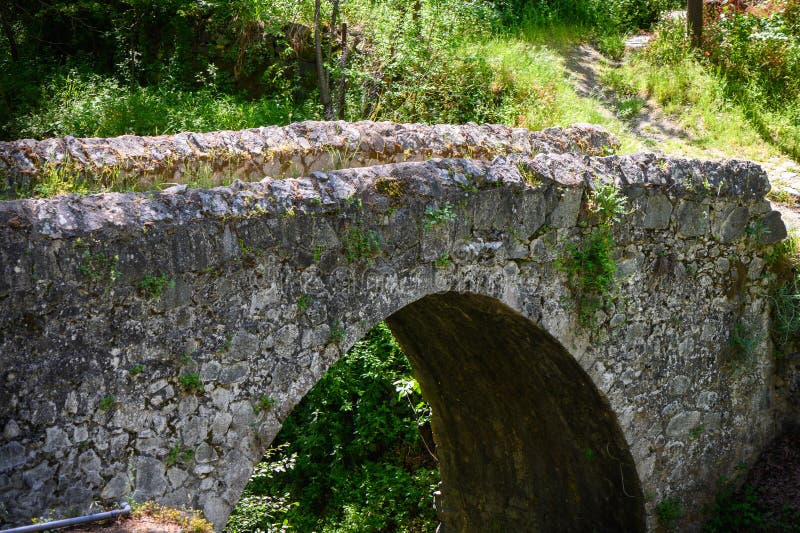 Medieval Pedestrian Bridge in the Mountains of Cyprus Stock Photo ...