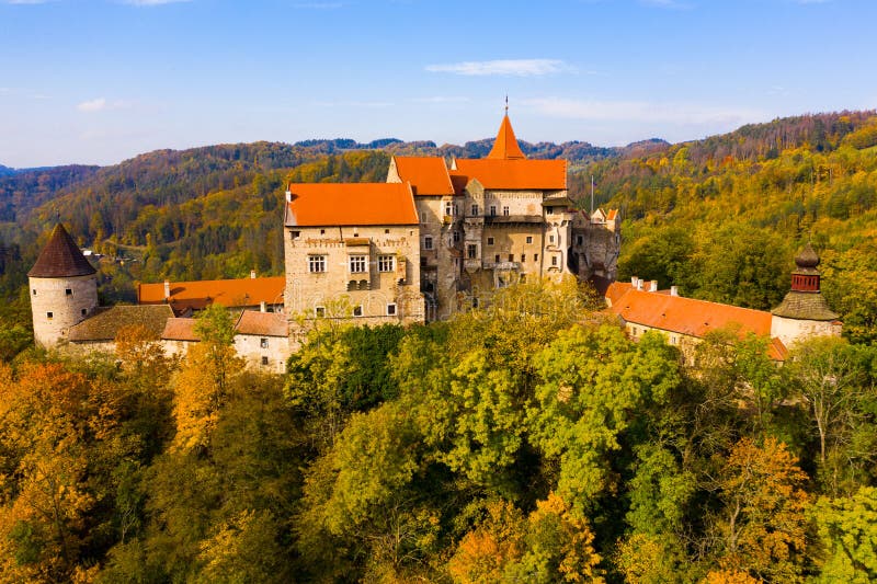 Medieval Pernstejn Castle, Czech Republic Stock Photo - Image of ...