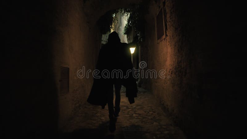 Medieval Pilgrim Running in the Night Stock Video - Video of evening ...