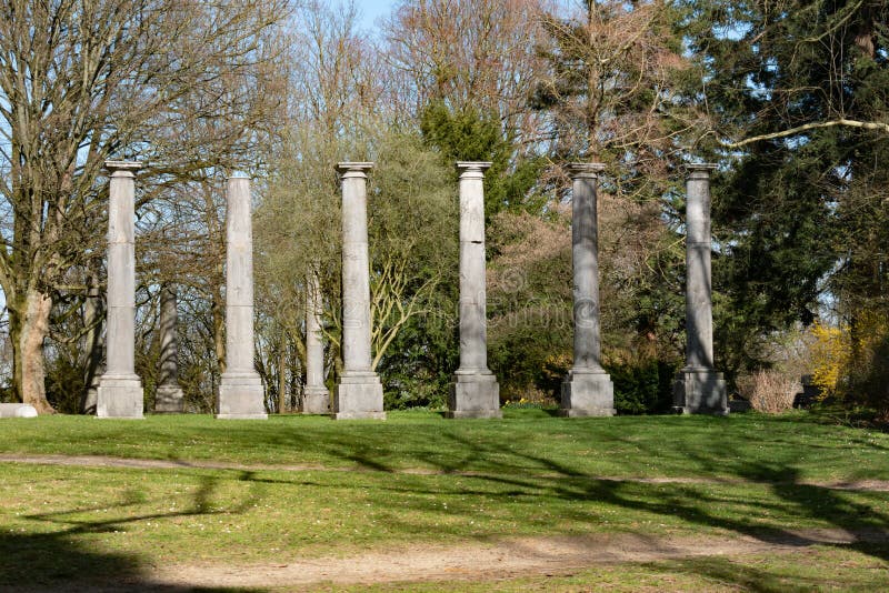 Medieval Pillars in the Park Stock Image - Image of shade, marble ...