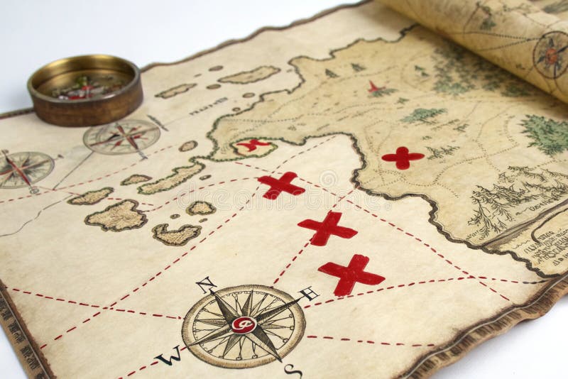Pirate Map X Pirate Treasure Map Isolated Stock Photo Alamy