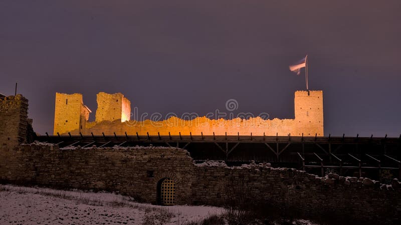 Medieval Rakvere Castle at Night Stock Image - Image of landmark ...