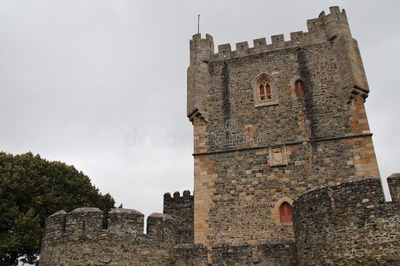Medieval Ramparts and Castle in Bragança - Portugal Stock Image - Image ...