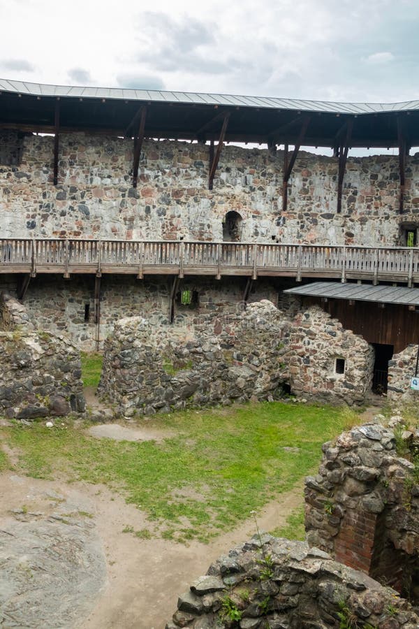 Medieval Raseborg Castle Courtyard on a Rock in Finland at Summer Stock ...