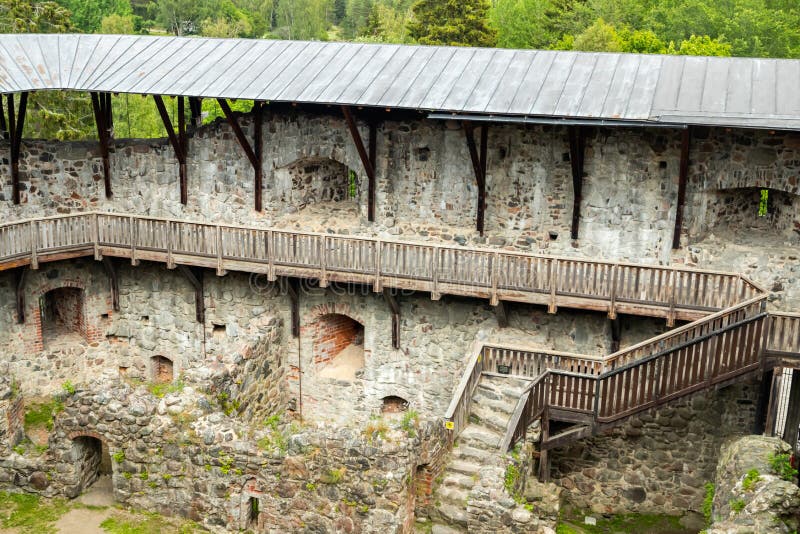 Medieval Raseborg Castle Courtyard on a Rock in Finland at Summer Stock ...