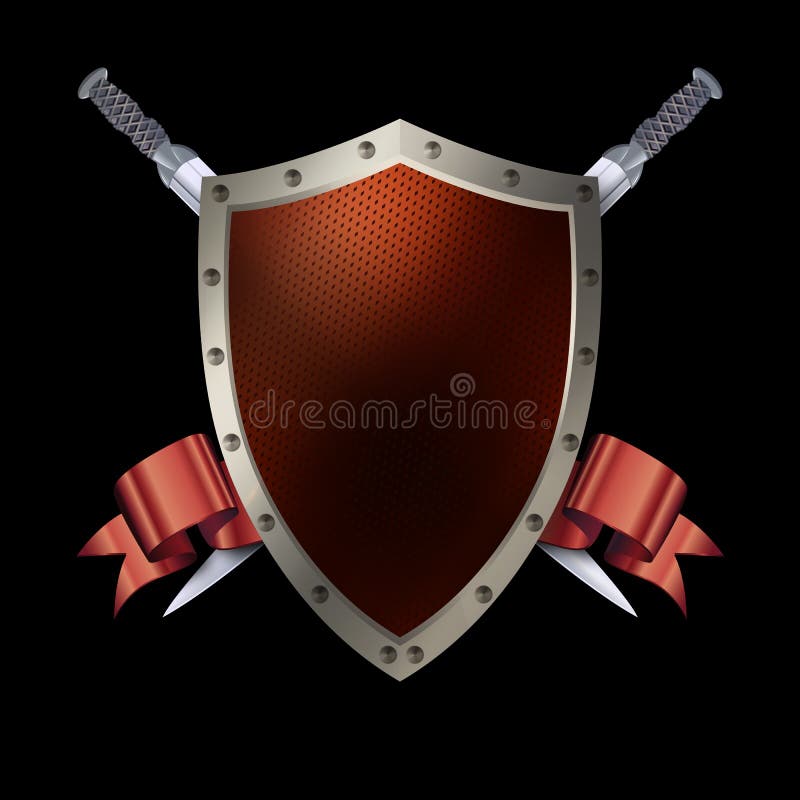 Silver Riveted Shield Swords Red Ribbon Stock Illustrations – 12 Silver ...