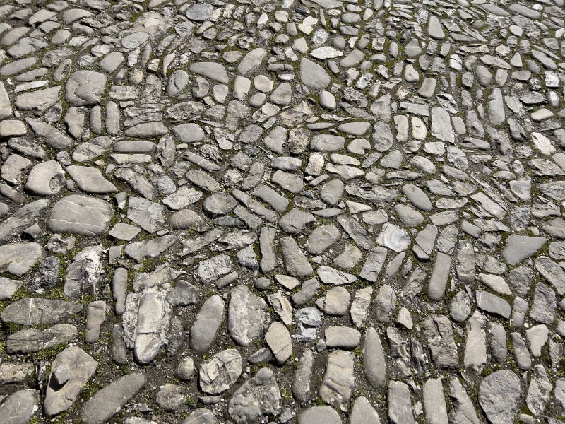 Medieval Road Pavement with River Stones Stock Photo - Image of ancient ...