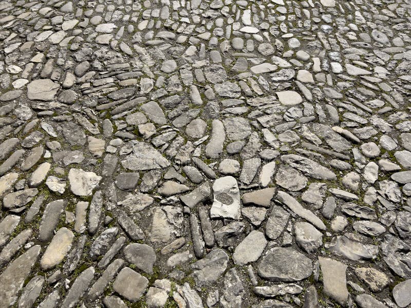 Medieval Road Pavement with River Stones Stock Image - Image of ...