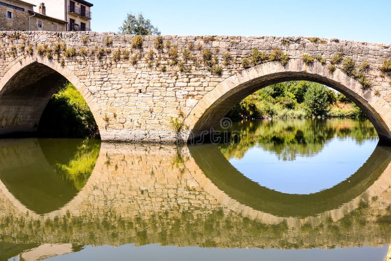 Medieval Romanesque Bridge in Spain Stock Image - Image of village ...