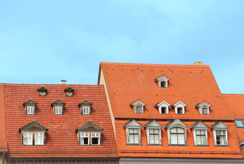 Medieval Rooftops Dorm Windows in Thuringia, Germany Stock Image ...