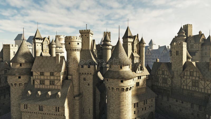 Medieval Rooftops stock illustration. Illustration of ages - 26870515