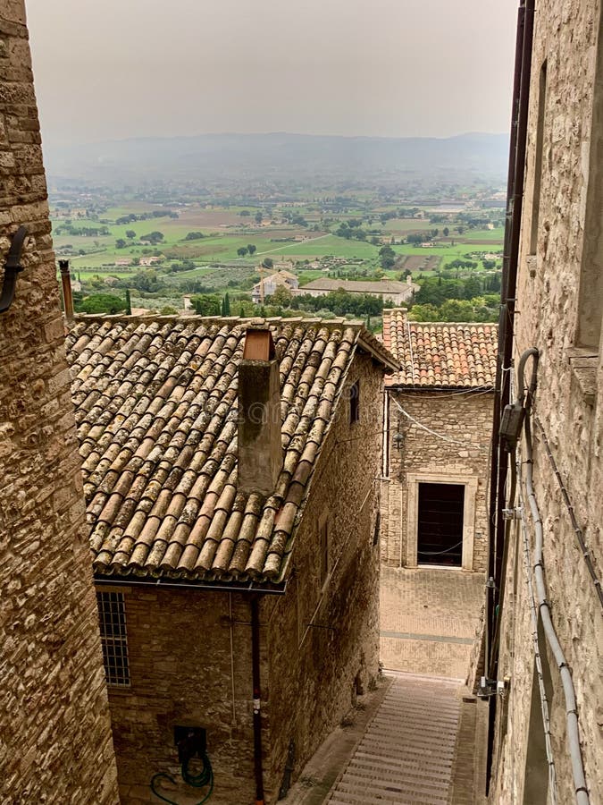Medieval Rooftops in Assisi, Italy Stock Photo - Image of cathedral ...