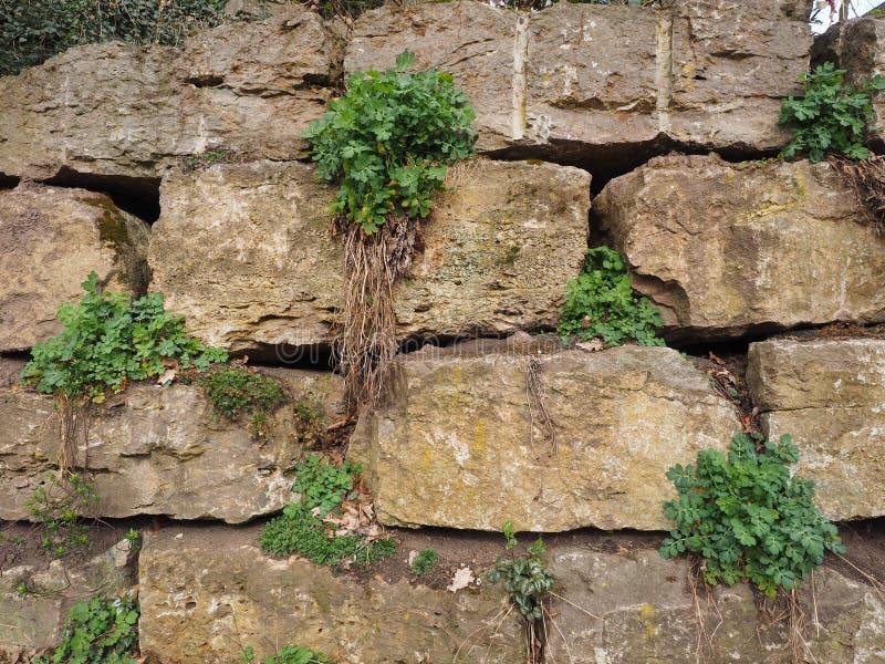 Medieval Rough Stone Retaining Wall Stock Image - Image of architecture ...