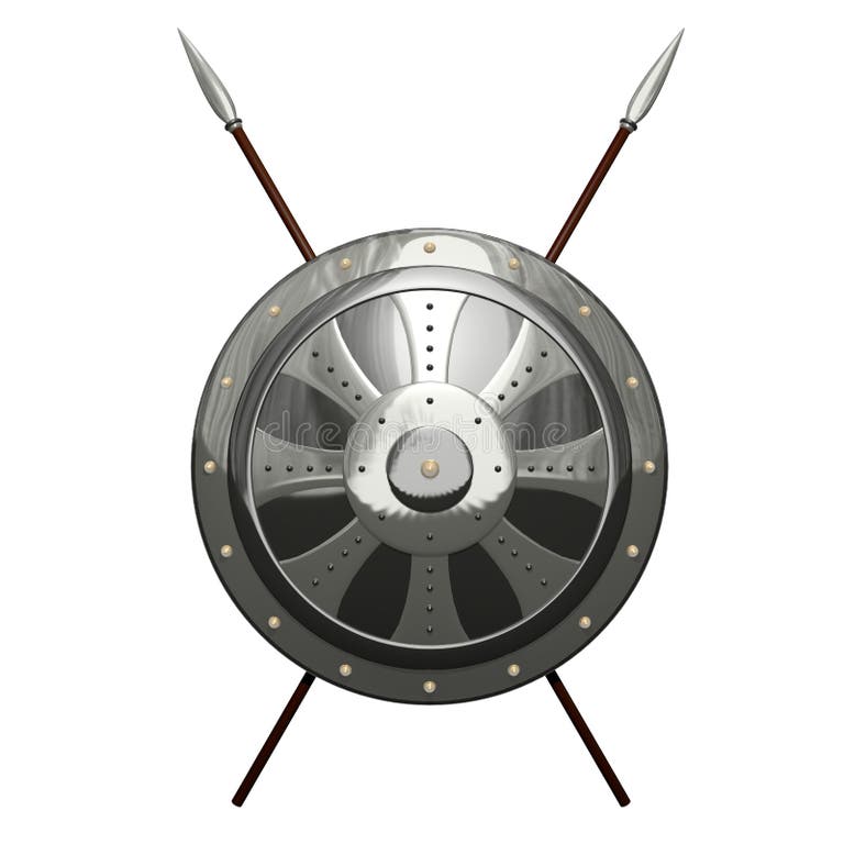 Medieval round shield stock illustration. Illustration of glory - 21126562