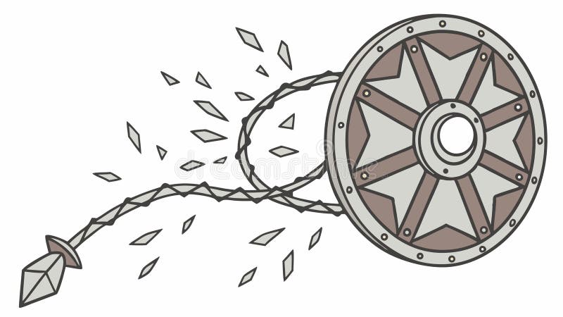 Medieval Round Shield with Chain, Protection and Strength, Vector ...