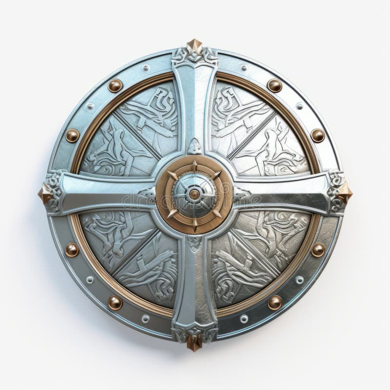 Medieval Metal Shield 3d Model with Esoteric Symbolism Stock ...