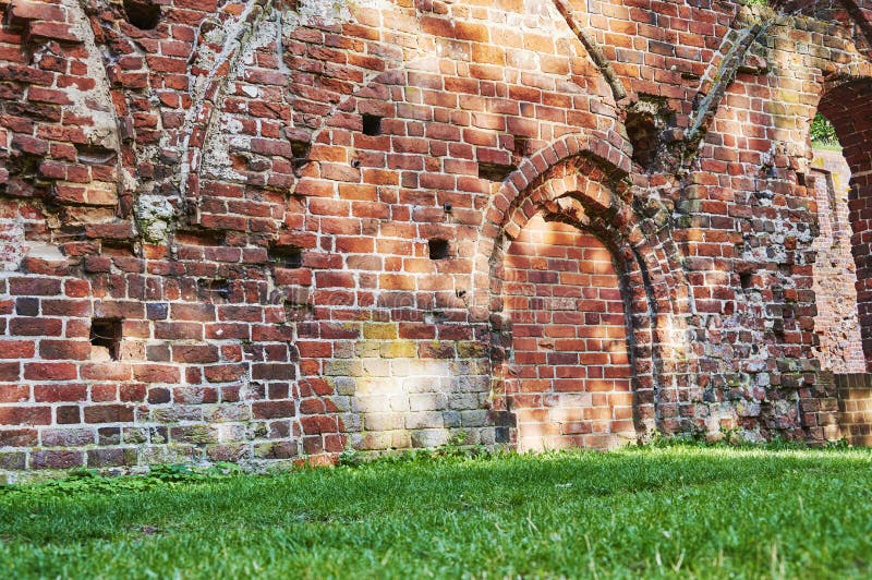 Medieval Ruined Monastery in a Public Park in Germany Stock Image ...