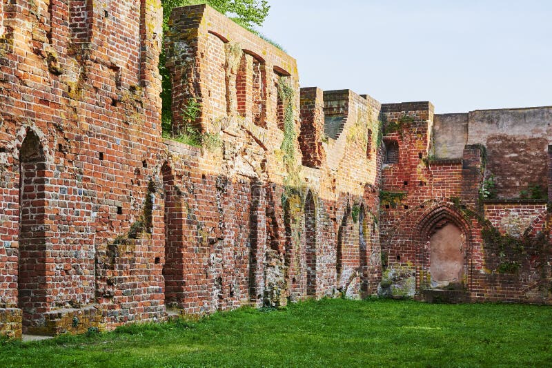 Medieval Ruined Monastery in a Public Park in Greifswald Stock Image ...