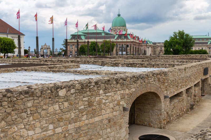 Ruins Buda Castle with View at Historical Museum Budapest Stock Image ...