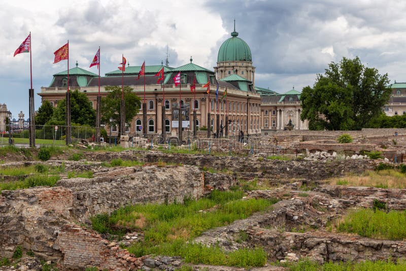 Ruins Buda Castle with View at Historical Museum Budapest Stock Image ...