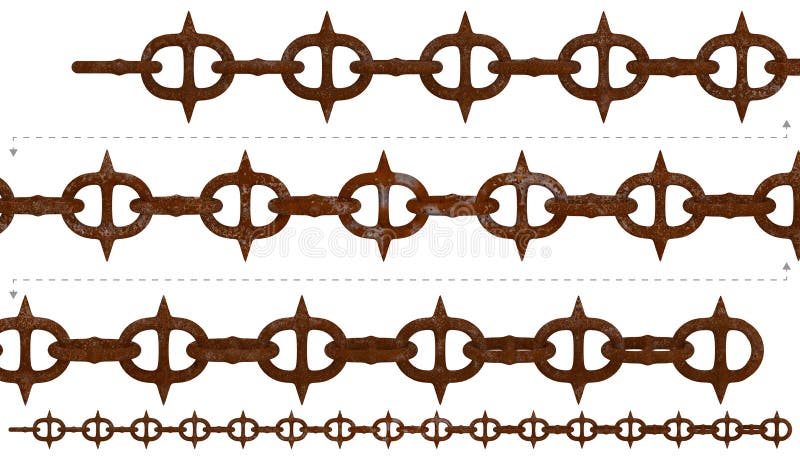 Medieval Rust Spiky Chain Seamless Stock Photo - Illustration of link ...