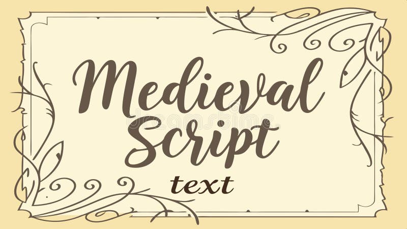 Medieval Script Text Banner, Vintage Lettering, and Old,style ...