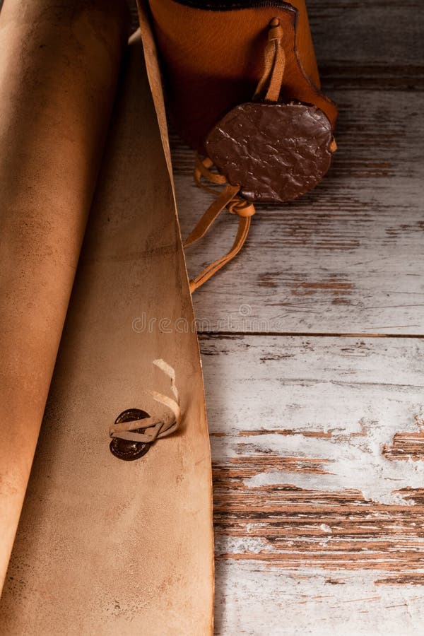 Medieval Scroll of Parchment. Stock Photo - Image of background ...