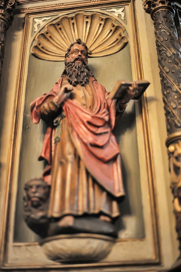 Medieval Sculptures of Saints Stock Image - Image of apostle, decor ...