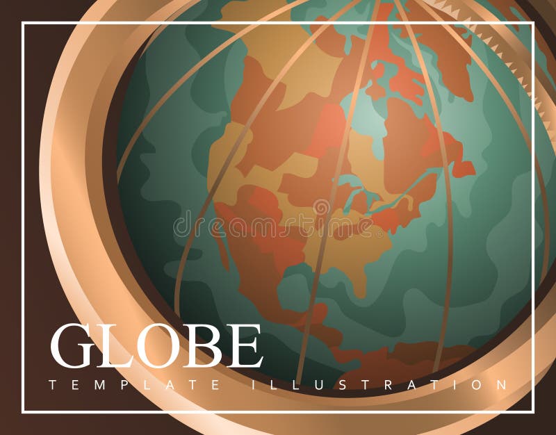 Medieval Semi-realistic Globe of the Planet Earth in Vintage Style ...