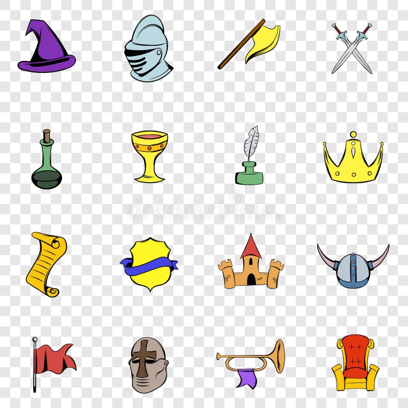 Medieval set icons stock vector. Illustration of armor - 70099478