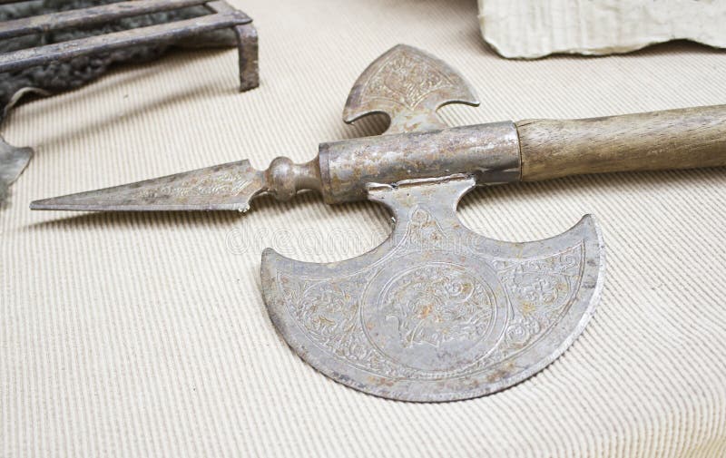 Medieval sharp ax stock image. Image of design, hack - 43303953