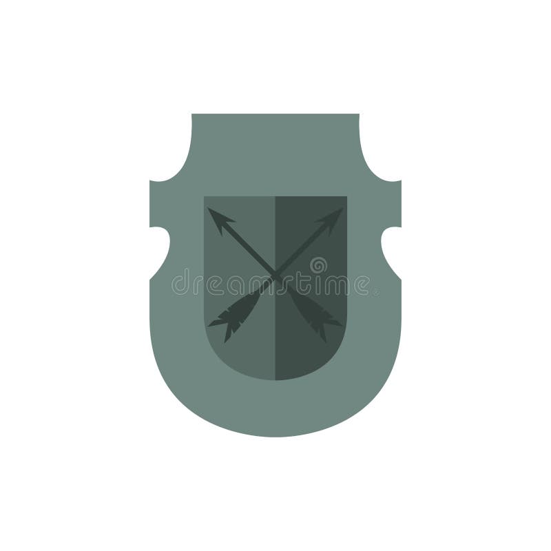 Medieval Shield with Arrows Crossed Flat Icon Stock Vector ...