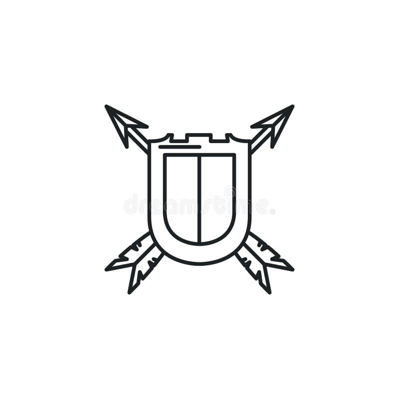 Shield and arrows stock vector. Illustration of historical - 144598414