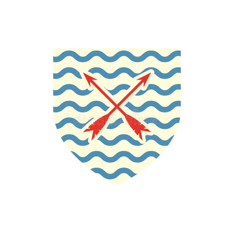 Shield with Arrows Antique Medieval Flat Design Stock Vector ...