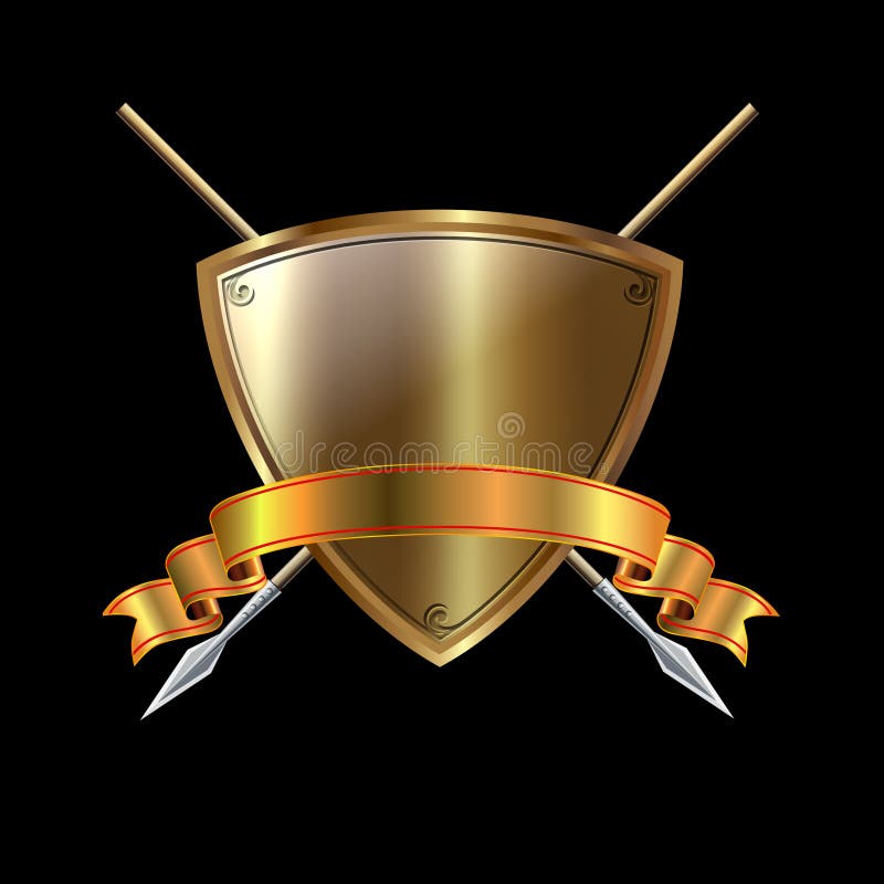 Medieval Shield and Banner. Stock Illustration - Illustration of armor ...