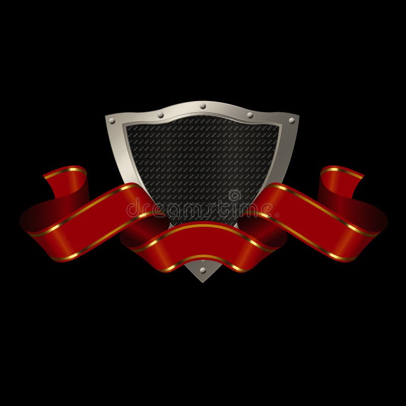 Medieval Shield and Banner. Stock Illustration - Illustration of ...