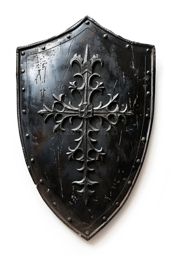 Medieval Shield of a High Ranked Knight Isolated on White Background ...