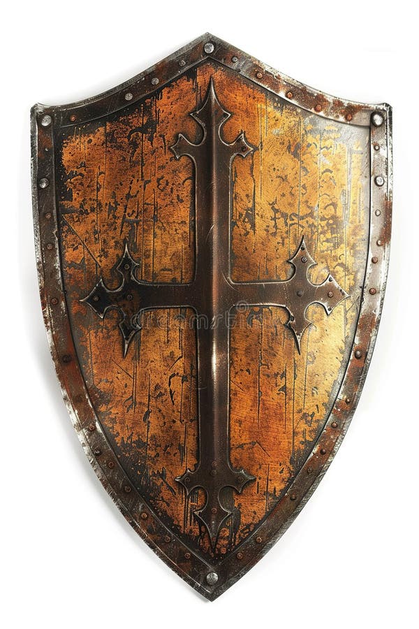 Medieval Shield of a High Ranked Knight Isolated on White Background ...