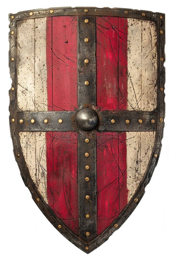 Medieval Shield of a High Ranked Knight Isolated on White Background ...