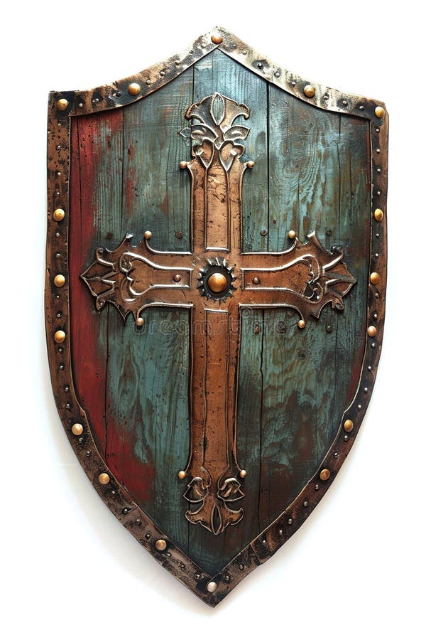 Medieval Shield of a High Ranked Knight Isolated on White Background ...