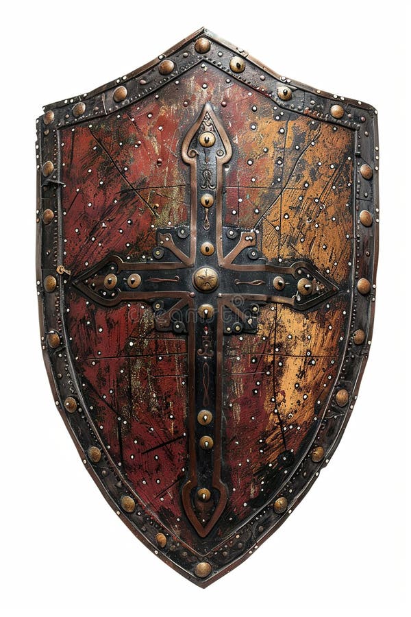 Medieval Shield of a High Ranked Knight Isolated on White Background ...