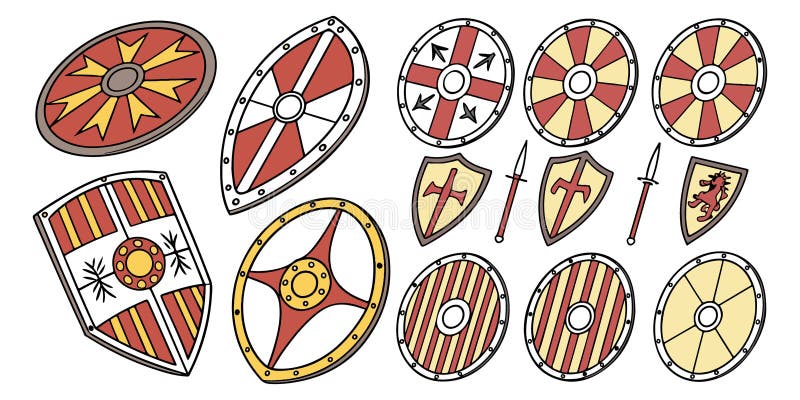 Medieval Shield Icon Collection AI 15+ Viking, Knight, and Crusader ...