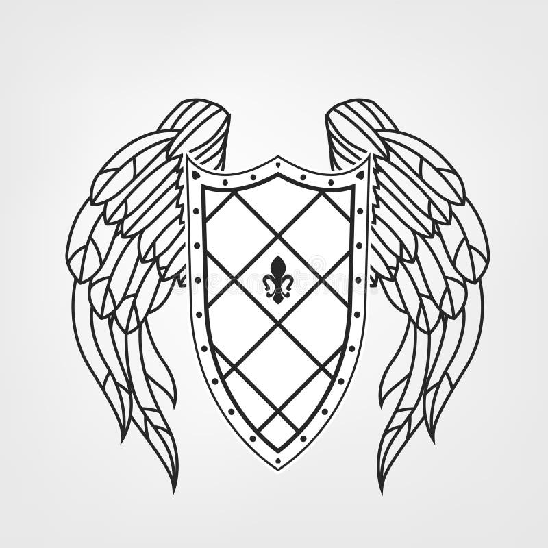 Medieval Shield Icon stock vector. Illustration of antique - 104386818