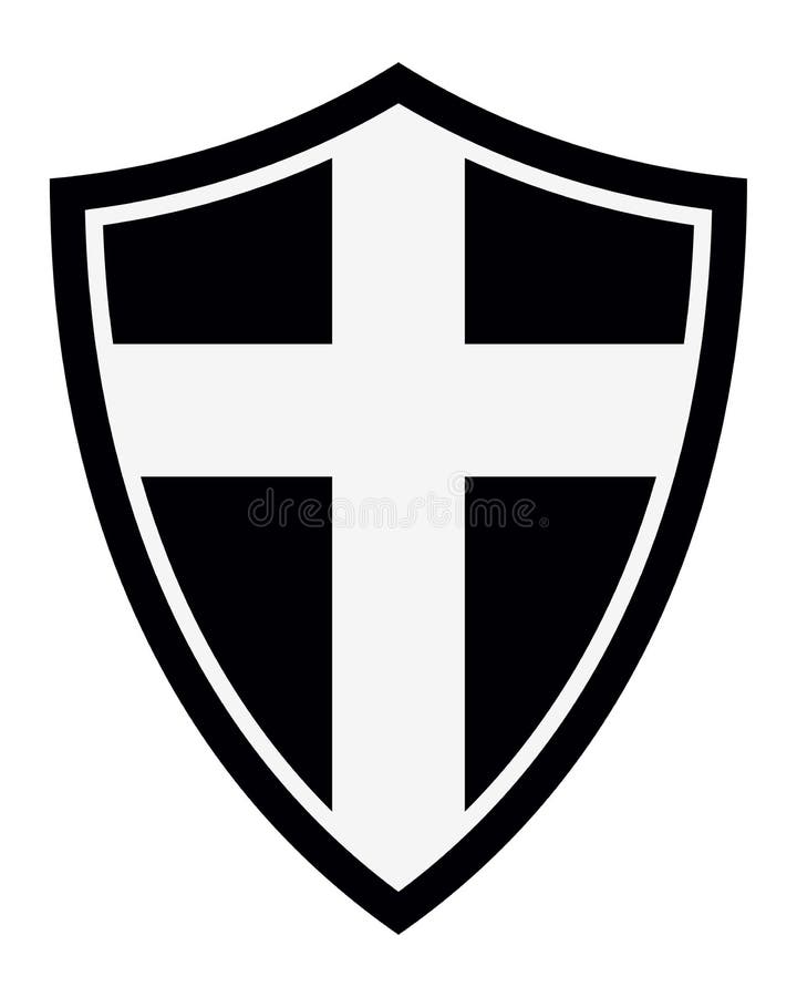 Medieval Shield. Templar Shield. Shield of Knight with Cross. Design ...