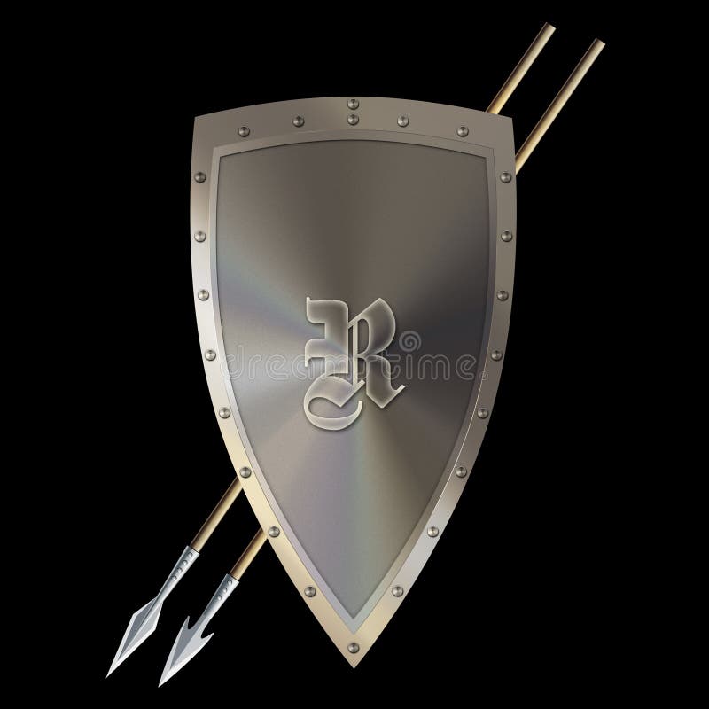 Medieval shield. stock illustration. Illustration of metalic - 45767284
