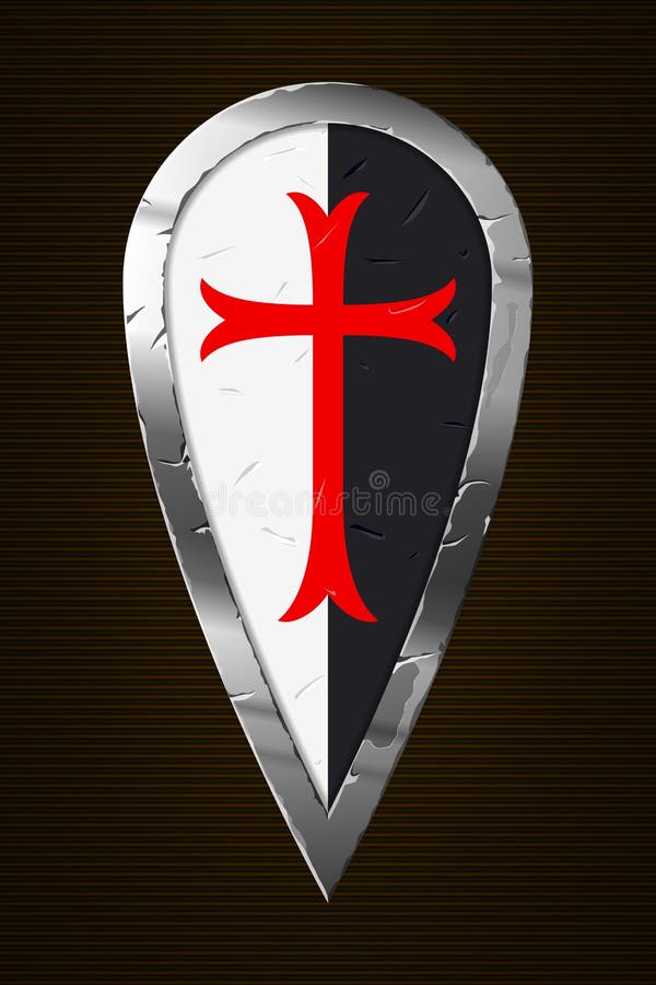 Medieval Shield. Templar Shield. Shield of Knight with Cross. Design ...