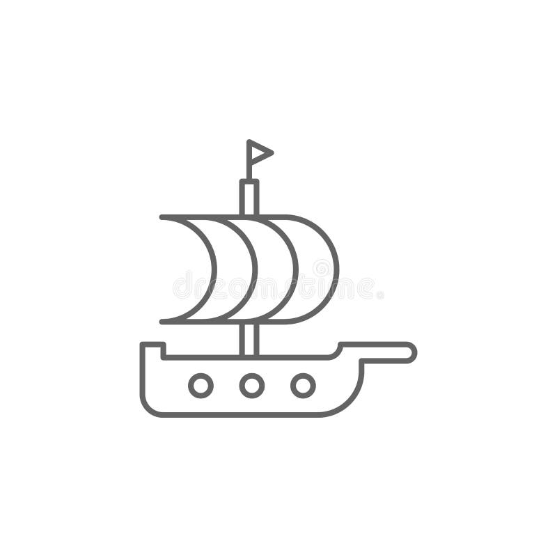 Medieval, Ship Icon. Element of Medieval Period Icon. Thin Line Icon ...