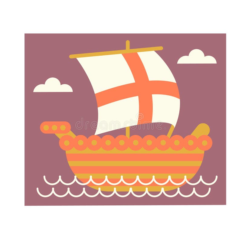 Medieval Ship Simple Illustration on White Background Stock Vector ...