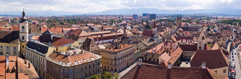 Medieval Sibiu Town in Romania Stock Photo - Image of tourism, tower ...